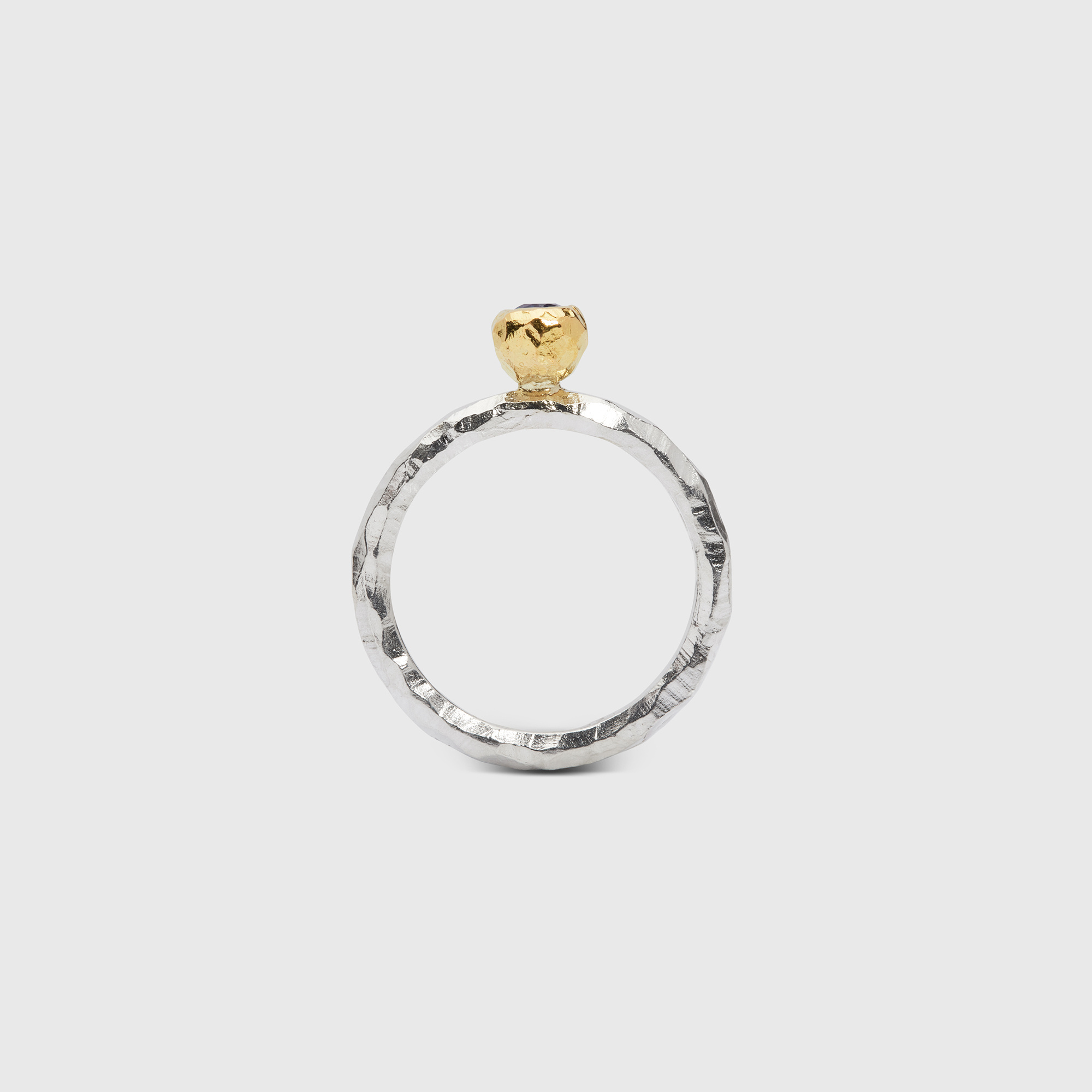 Ringo Kula - Ring in silver and 18K gold with lightblue sapphire 0.20ct ...