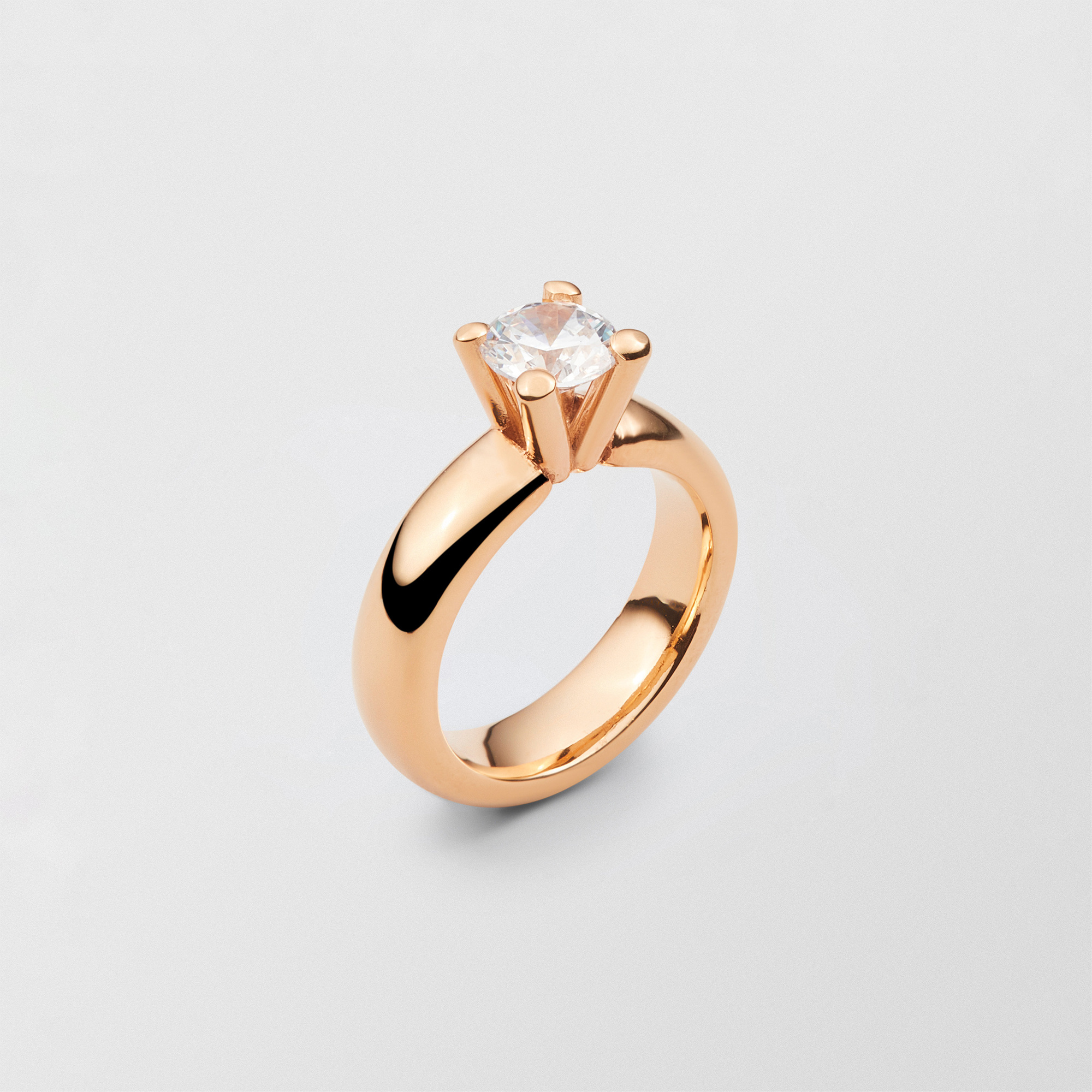 Bonbon, solitär - Ring i 18K gult guld med 2,00ct diamant, 5,5 mm.