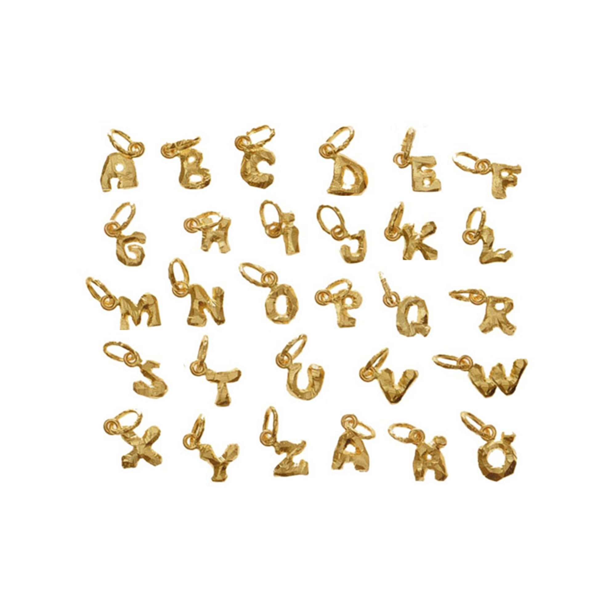 Alfa - Hänge bokstav A i 18K gult guld, 7 mm, med ögla 16 mm.