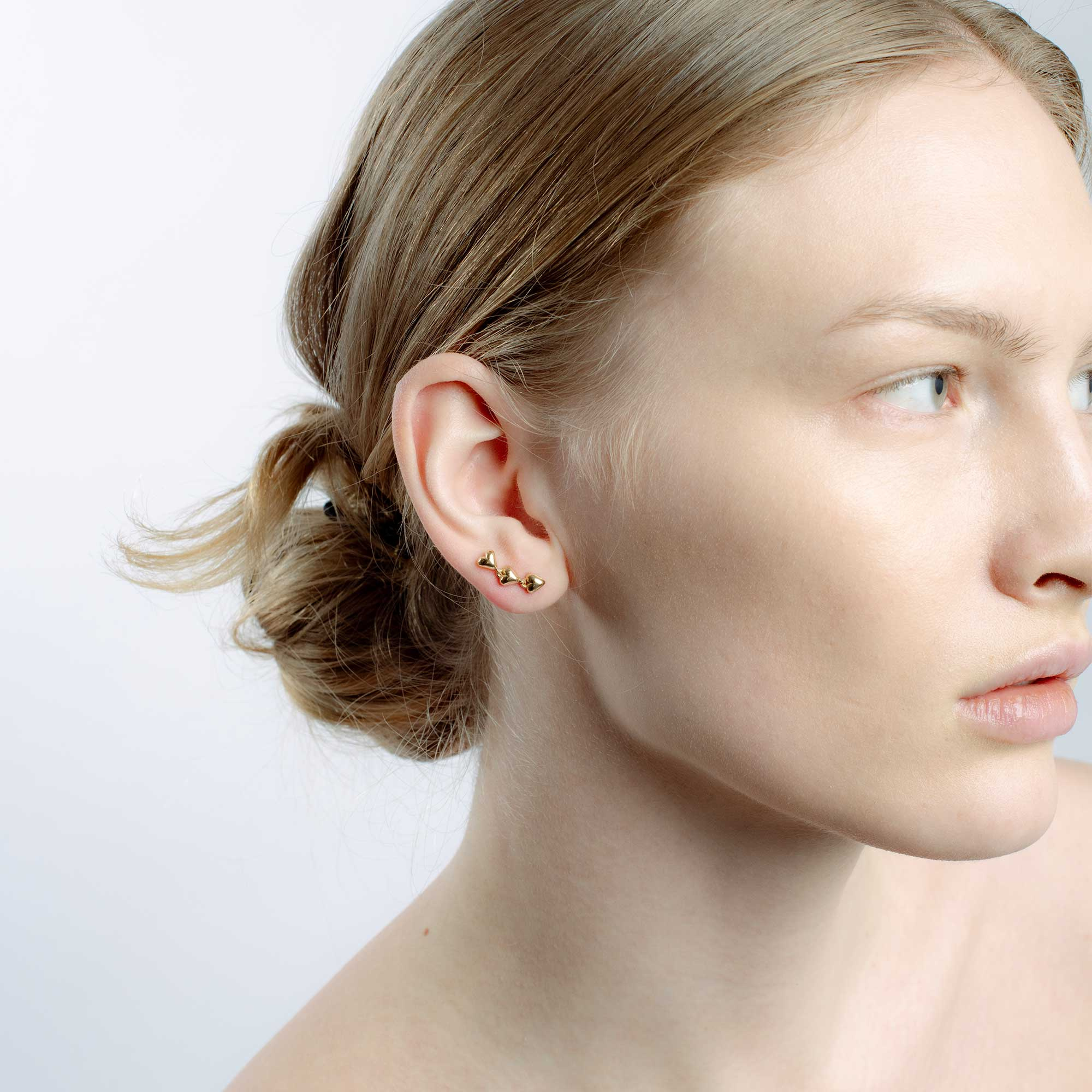 Nubo Heart - Earring in 18K yellow gold, 17 cm.