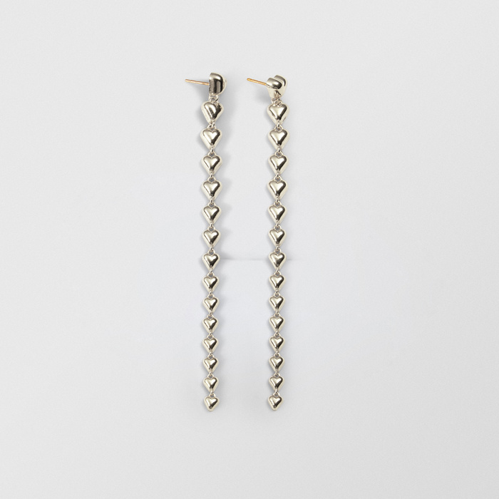 Nubo Heart - Earring in silver and 18K yellow gold, 110 cm.