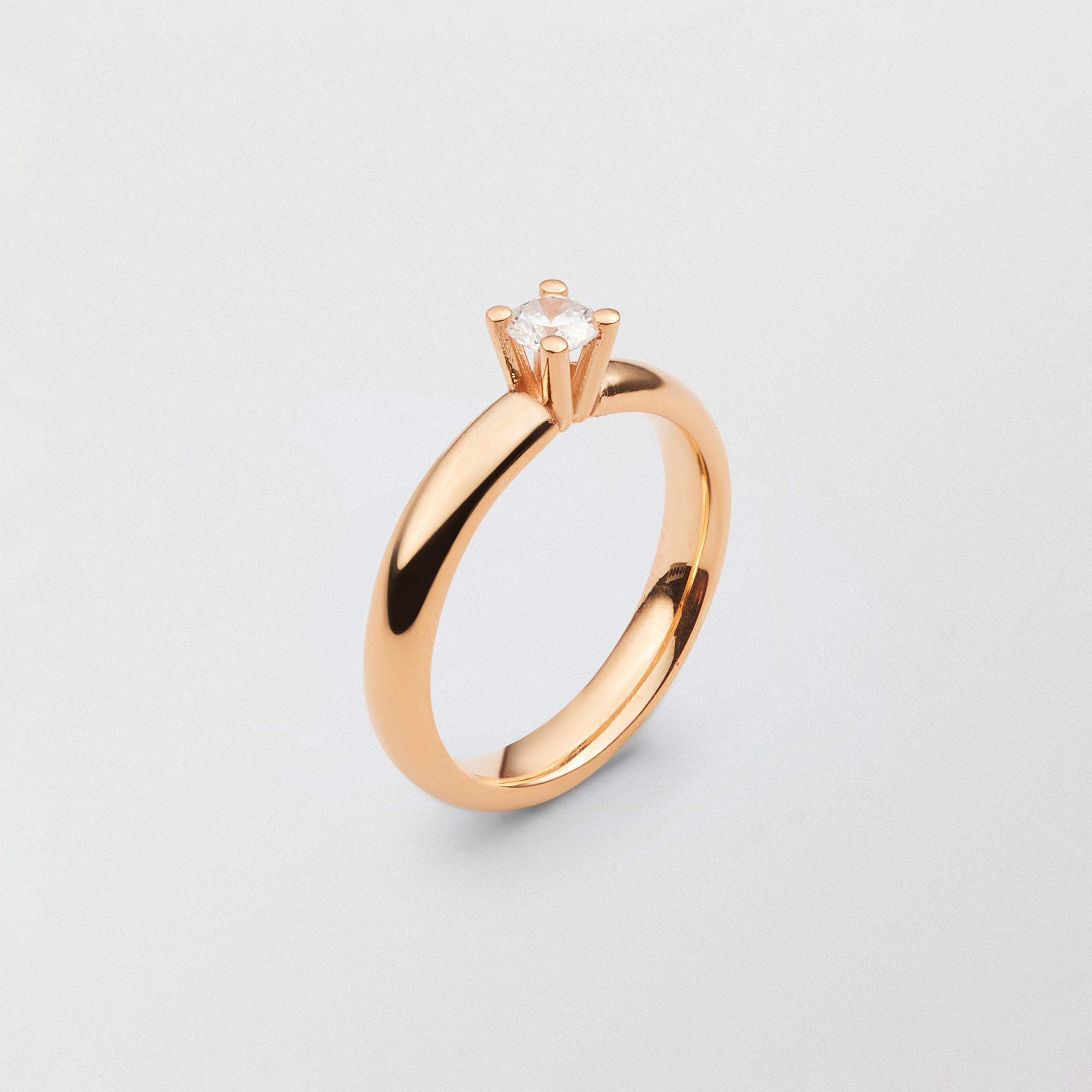Bonnie, solitär – Ring i 18K gult guld med 0,30ct diamant, 3,6 mm.