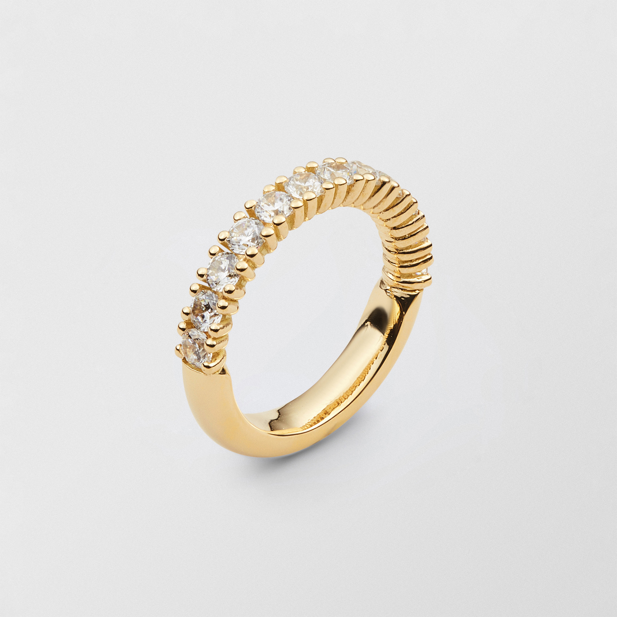 Bonbon, halvallians - Ring i 18K gult guld med 1,20ct diamant, 4,0 mm.