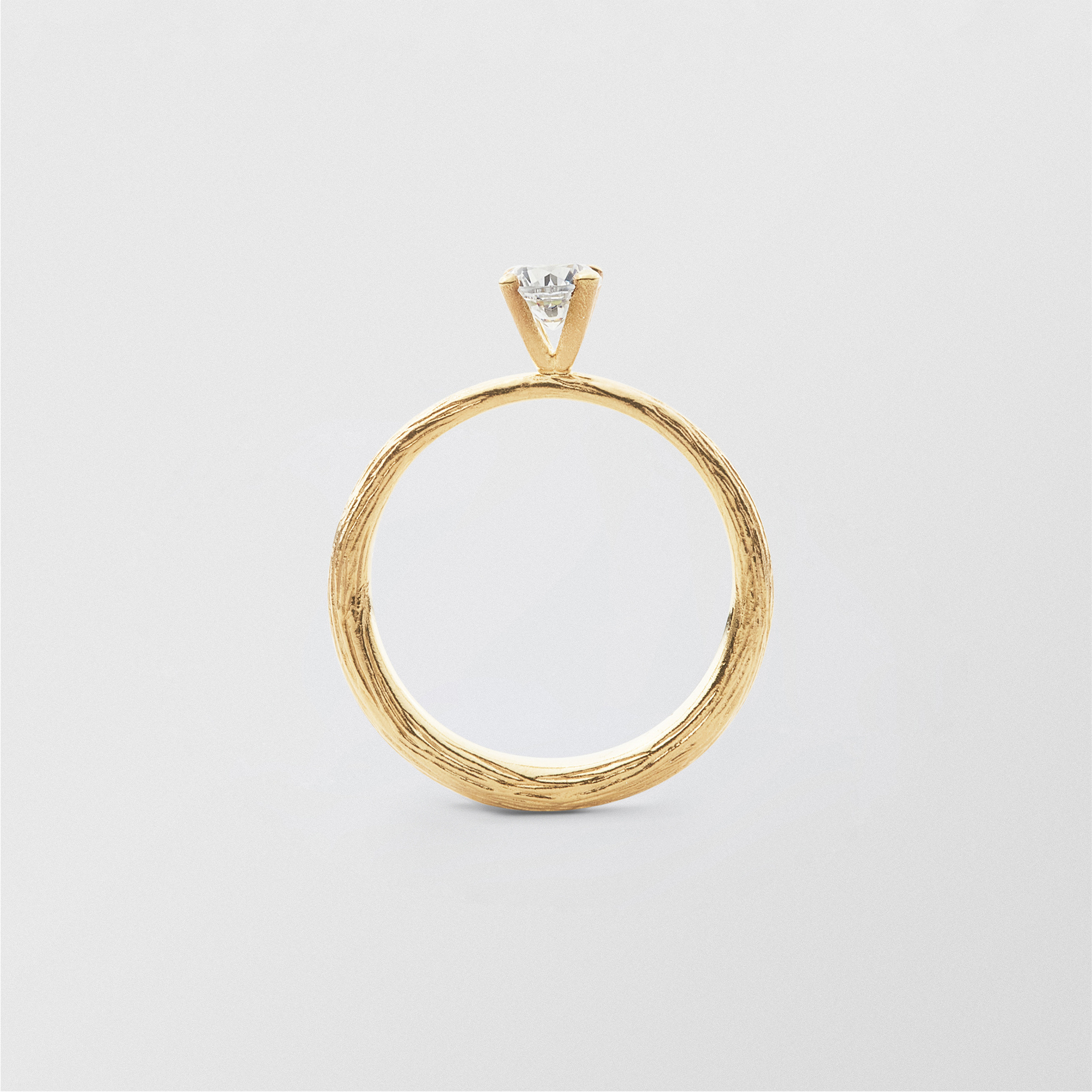 Vide, solitaire - Ring in 18K yellow gold with 0,50ct diamond, 3,0 mm.