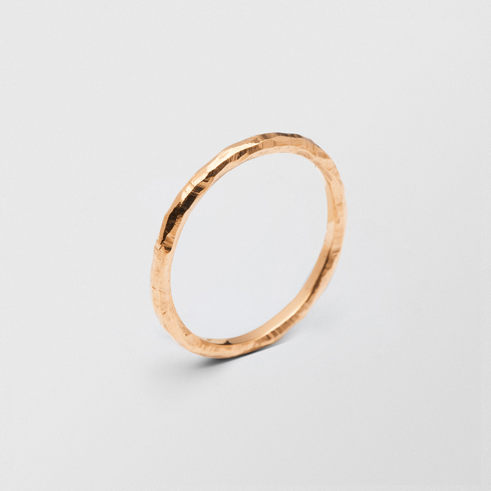 Ringo, plain ring - Ring in 18K rose gold, 2,0 mm.