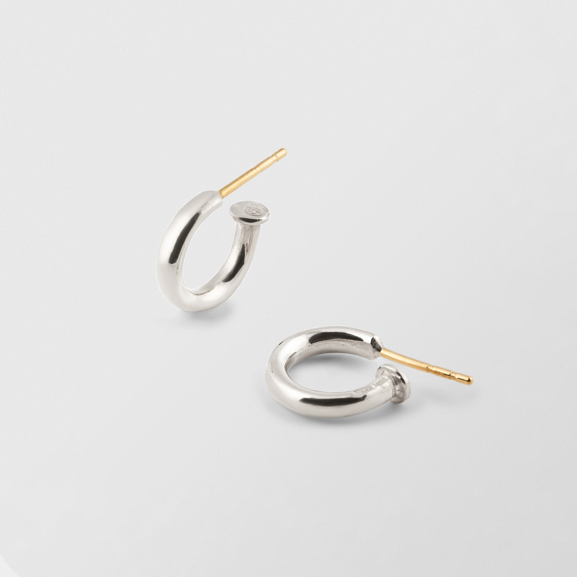 Sinne Creol - Earrings in silver and 18K yellow gold, 11 mm.